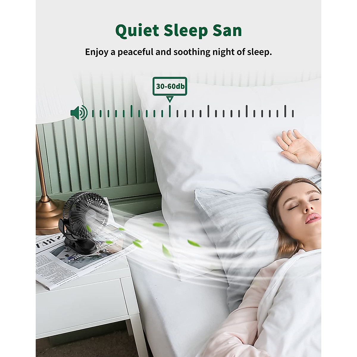 Dorobeen Portable Clip on Fan, 5000mAh Battery Powered Fan, 3 Speed Quiet Rechargeable Mini Desk Fan, 360° Rotate Personal Cooling Fan for Home Office Stroller Camping Golf Cart Fan (BLDC Motor)