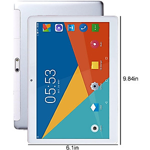 Upgraded Version of 10.1" Tablet PC 2+16G 10-Core Android 10.0 Ultra-Thin HD Screen Learning Games Video Office Tablet PC Support Dual Card Voice Calls 4500mAh Battery (Silver)