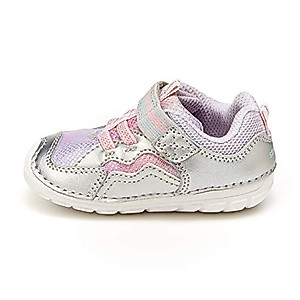 Stride Rite baby girls Soft Motion Kylo Sneaker, Silver/Multi, 6 Wide Infant US