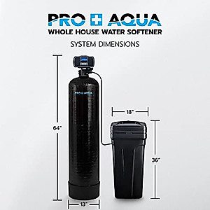 PRO+AQUA Whole House Water Softener High Demand Heavy Duty 80,000 Grain Capacity 1" Ports