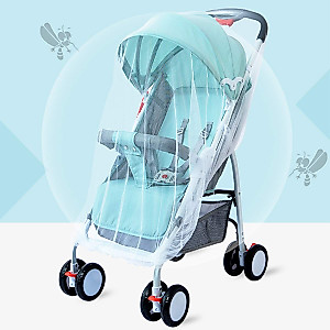 Strollers Net for Strollers Carriers Car Seats Cradles, Large, Elastic, Breathable Lasting Infant Insect Shield Netting (White)
