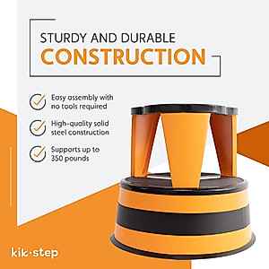 Cramer Kik Step Steel Step Stool - Two Step Stool, Holds 350 lbs (Orange)