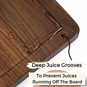 Handmade 17x13'' Walnut Wood Cutting Board For Kitchen with Juice Groove, Chopping Board Made of Walnut Wood for Meat, Cheese and Vegetables (X-Large, 17x13 inch)