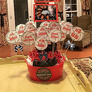 Threetols 6 Rolls 18 Yards Volleyball Ribbons, 3/8&quot; Black White Dot Grosgrain Ribbons Sport Star Ball Ribbons Wrapping Craft Ribbons for Sport Team Decoration and Theme Party Decorations