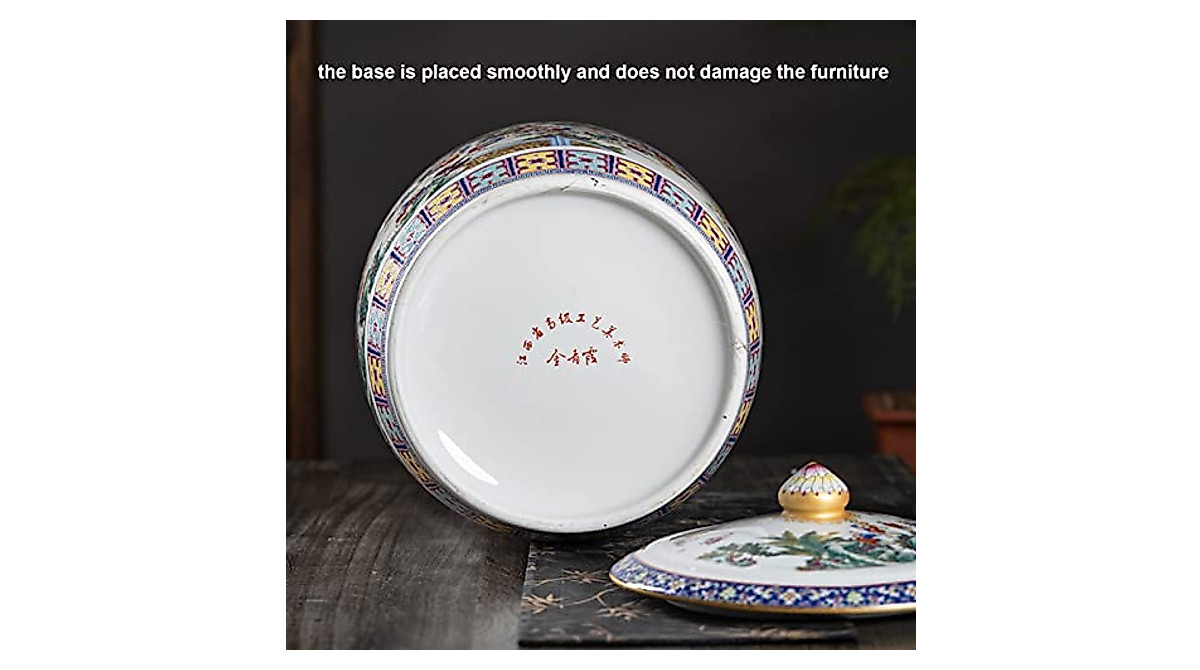 Chinese Style Food Dispenser - Elegant 22L Ceramic Grain Storage