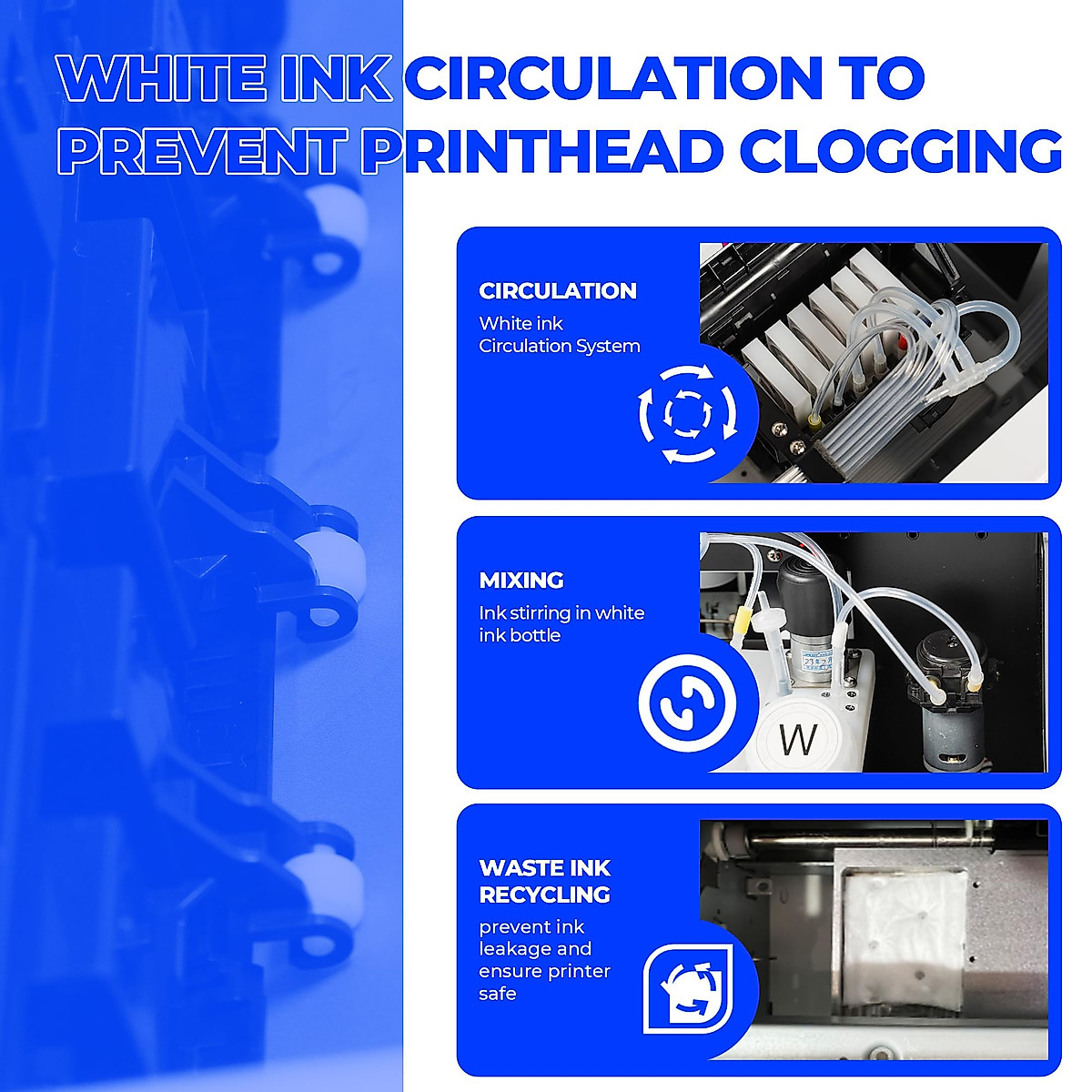 PUNEHOD A3 DTF Printer,L1800 T-Shirt Transfer Printer with White Ink Circulatory for DIY Direct Print T-Shirts, Hoodie,Fabrics (DTF Printer + Oven)