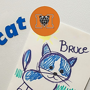 Mercer University Primary Logo Refrigerator Fridge Locker Vinyl Circle Magnet Set