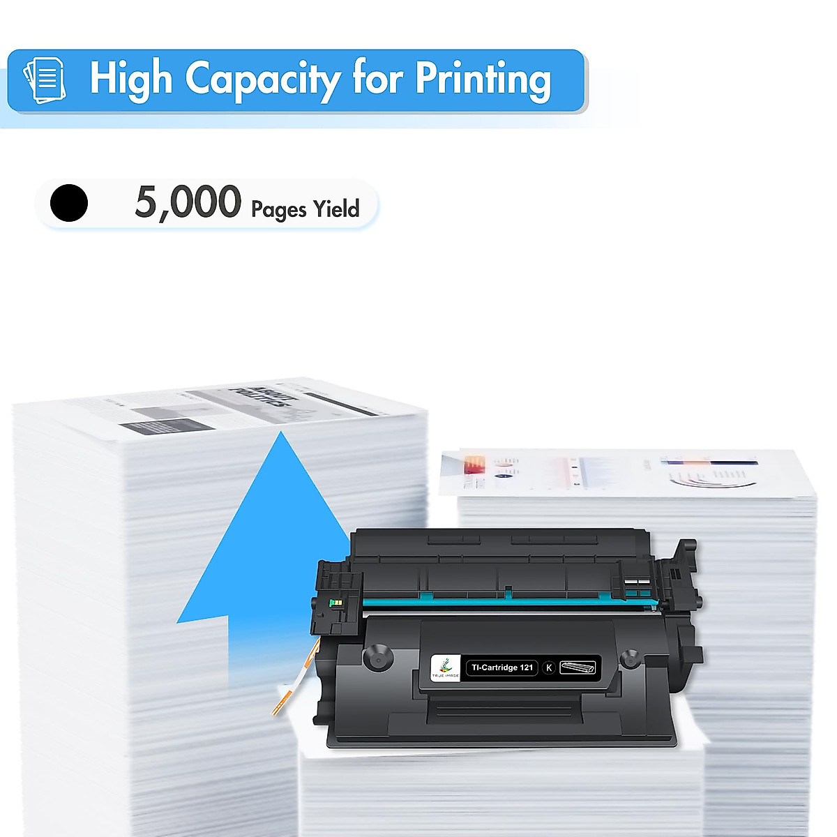 TRUE IMAGE Compatible Toner Cartridge Replacement for Canon 121 CRG-121 CRG121 for Canon imageCLASS D1620 D1650 High Yield Ink Printer (Black, 4-Pack)