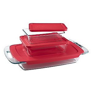 Pyrex Easy Grab 6-Piece Glass Bakeware and Food Storage Set