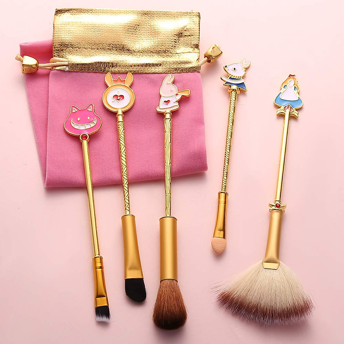 Anime Alice in Wonderland Makeup Brushes Set Foundation Blending Powder Eye Shadow Contour Concealer Blush Cosmetic Fairy Makeup Brush Tools