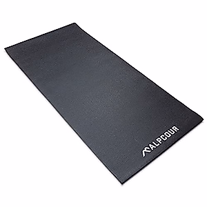 Alpcour Bike Trainer Mat – 36”x78” Multipurpose Carpet and Floor Protection – Water-resistant with Anti-slip Texture and Noise Insulation for Home and Indoor Gym Workout Cycling