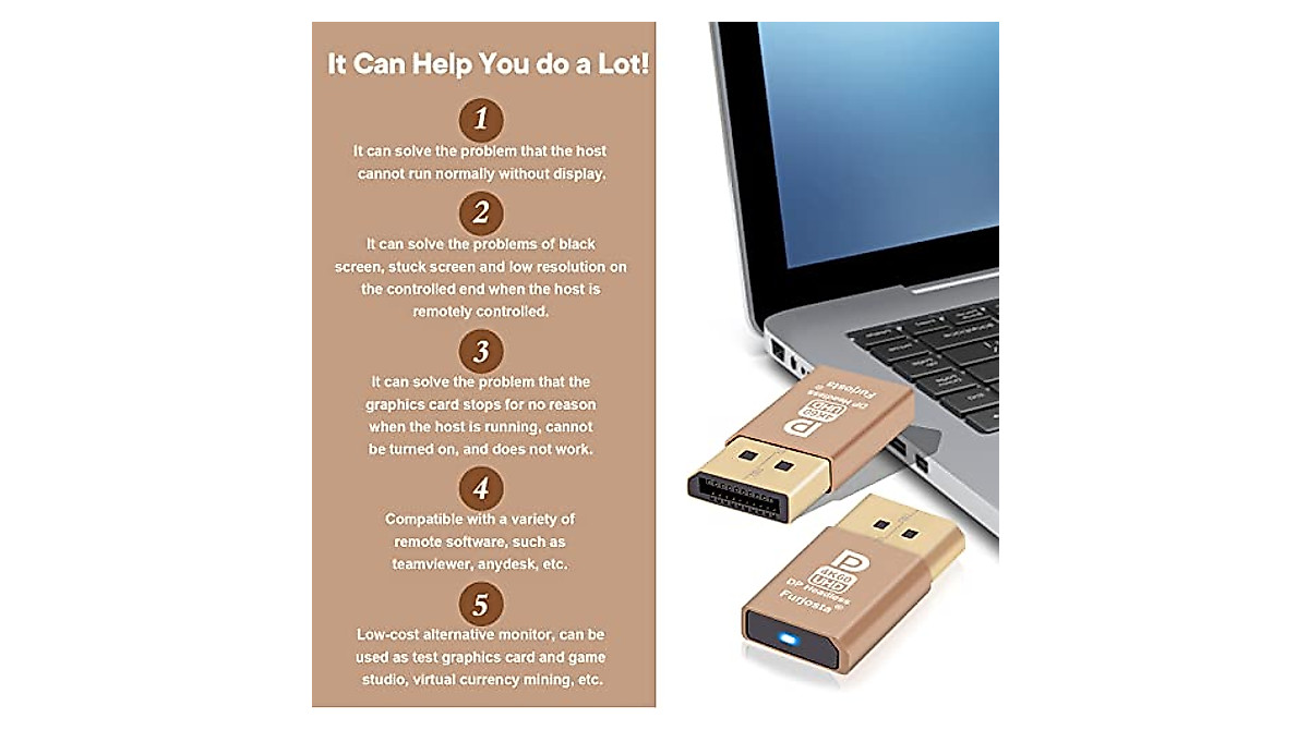 Furjosta 4K DisplayPort Emulator - Headless PC Solution