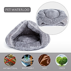 VeMee Cat Bed Cat Sleeping Bag Sleep Zone for Puppy Cat Rabbit Bed Small Animals Shearling Sleeping Bag (Grey)