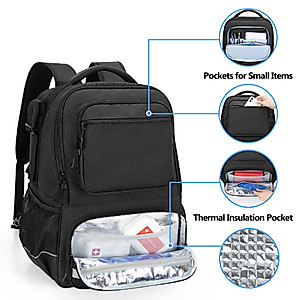 samdew Wheelchair Backpack, Wheelchair Bag for Back of Chair, Wheelchair Bag to Hang on Back with Thermal Insulation Pocket, Electric Wheelchair Accessories Storage for Adults & Seniors, Bag only