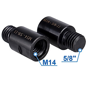 Wolfride M14 to 5/8" Angle Grinder Attachment Adapter M14 female to 5/8-11 male adapter (2 Pcs)