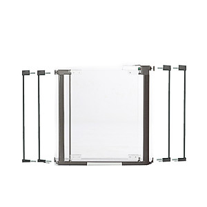 Qdos Safety Designer Gate Extensions for Crystal and Spectrum Pressure Mount Baby Gates | Slate | Allows for use in wider door openings - Each Extension adds 2.75" to the gate - Includes 2 Extensions