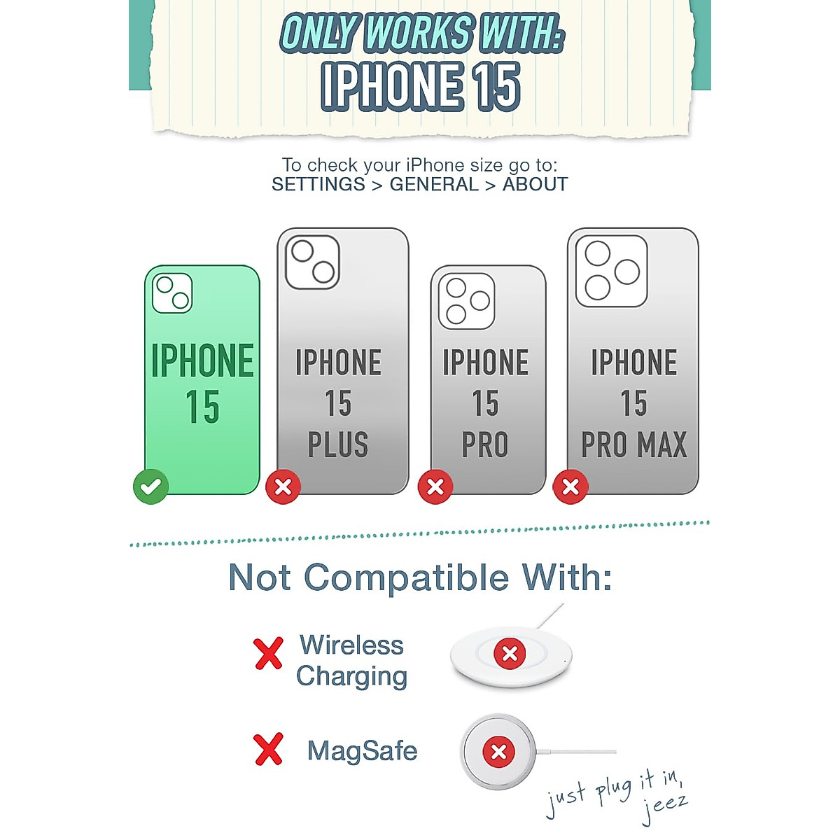 Smartish iPhone 15 Wallet Case - Wallet Slayer Vol. 1 [Slim + Protective] Credit Card Holder - Drop Tested Hidden Card Slot Cover Compatible with Apple iPhone 15 - Black Tie Affair