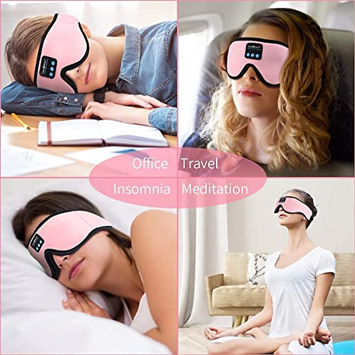 MUSICOZY Ear Warmers Earmuffs Sleep Headphones Bluetooth Headband Eye Mask Sleeping Earbuds for Winter Side Sleepers Workout Running Insomnia Travel Yoga Office Cool Gadgets Tech Unique Gifts, 2 Pack