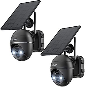 ieGeek 2K Security Camera Wireless Outdoor, 2.4G WiFi 360° View Pan Tilt Strobe Light/ Spotlight Home Security System with Motion Detection and Siren, 2 Way Talk, IP65, 3MP Night Vision