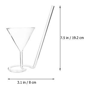 DOITOOL Spiral Cocktail Glass, Creative Vampire Filter Red Wine Glass, Long Tail Cocktail Straw Wine Glass Rotating Martini Glass, Transparent Red Wine Glass Wine Cup (Transparent) (1Pc)