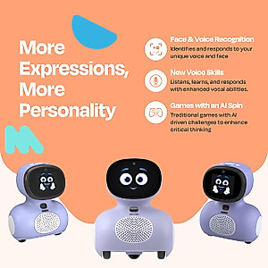 Miko Mini - Interactive Robot for Kids - For STEAM Learning - With Conversational AI - Tech Gift for Kids - Coding, Dancing Robot with Learning Games - For Boys & Girls Ages 4-10 - Purple