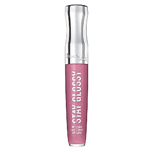 Rimmel Stay Glossy Lip Gloss - Non-Sticky and Lightweight Formula for Lip Color and Shine - 030 Cake for Breakfast, .18oz