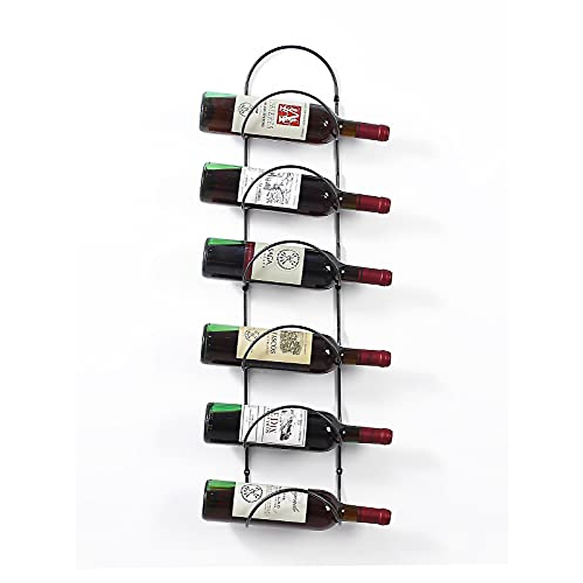 Autree Metal Wire Towel Rack Wall Mount Storage,Towel Rack Holder with 6 Compartments,Metal Wine Racks Wall Mount,Shelves for Bathroom Towels Black