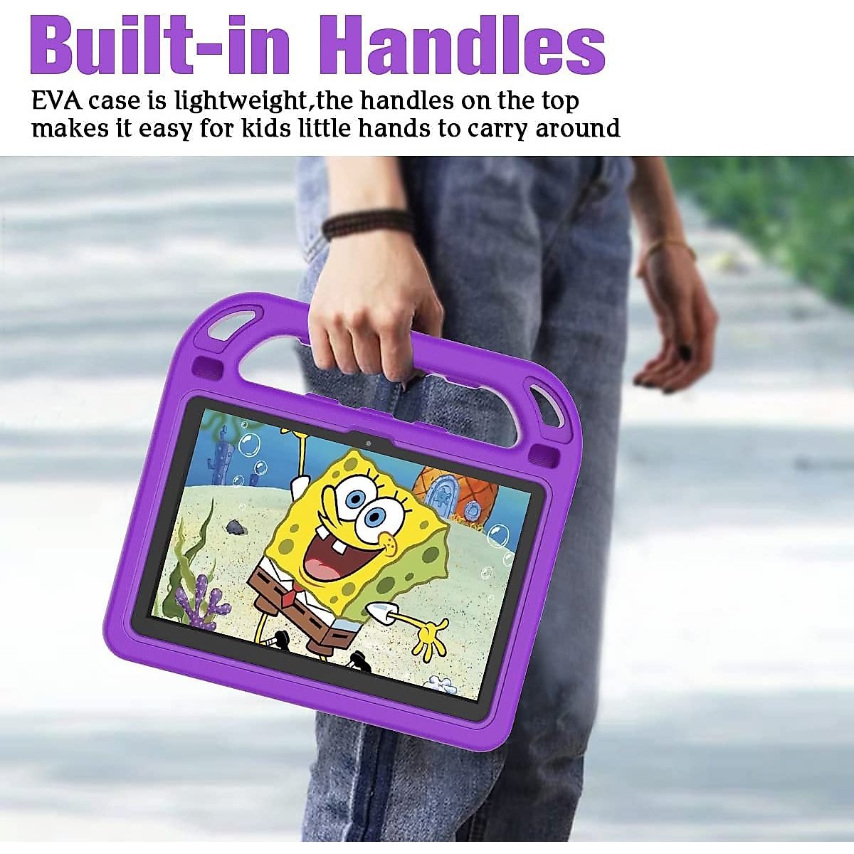 LEDNICEKER Kids Case for H D 8 & Plus 2020 & 2022 - Lightweight Shockproof Handle with Stand Kid-Proof Case for H D 8 inch Tablets (2022/2020 Release) - Purple