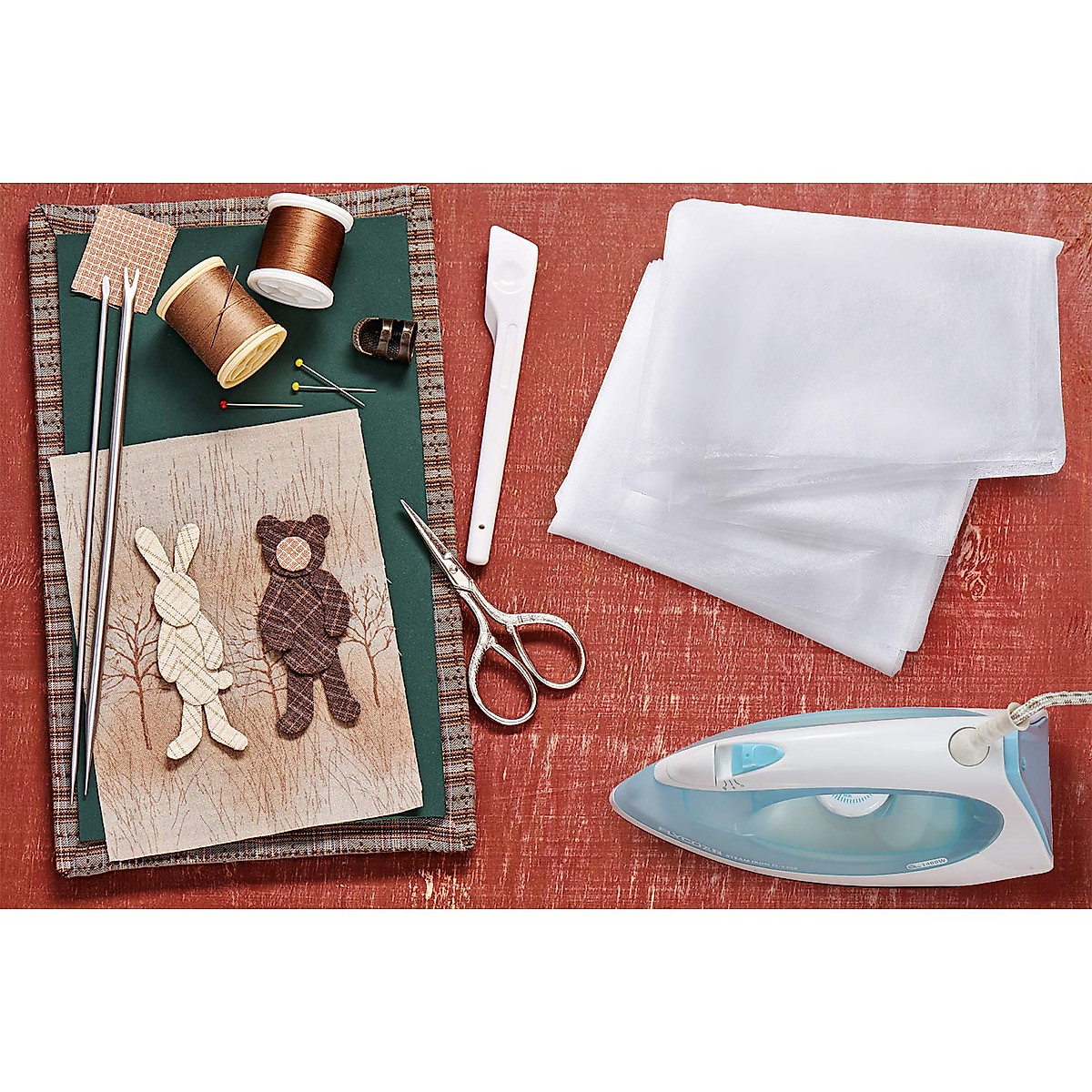 3 Pieces Double Sided Fusible Interfacing Webbing Non Woven Interfacing for Sewing Iron on Adhesive Web Interfacing Lightweight White Interfacing Fabric for DIY Craft Making, 59 x 78.74 Inch