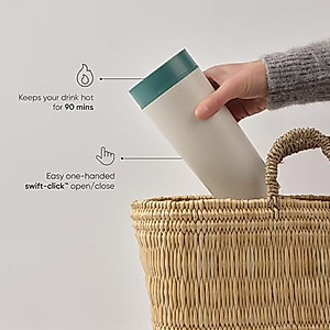 Circular & Co Insulated Reusable Coffee Cup - 8oz/227ml - Small Travel Mug - 100% Leakproof & Lockable - Push Top, One Hand Open, 360 Drinking Coffee Tumbler - Recyclable - BPA Free, Dishwasher Safe