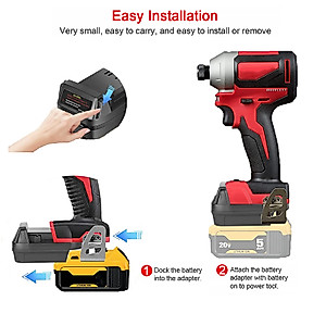 ZLWAWAOL DW18ML DL18ML Battery Adapter Converter for Dewalt to Milwaukee Battery,for Dewalt 20V Lithium Battery Convert to Milwaukee M18 Lithium Battery