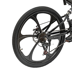 SABUIDDS 26 Inch Folding Mountain Bike for Adults - Men and Women Foldable Bicycle, 6-Blade Wheel | High-Carbon Steel Frame | Height Adjustable | Weight Capacity up to 330 lbs