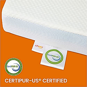 Cheer Collection Full Size Mattress Topper, 4 Inch Gel Infused Memory Foam Bed Topper with Washable Bamboo Cover, Supportive Dual Layer Soft and Firm Mattress Top - 54" x 75" x 4" Inches