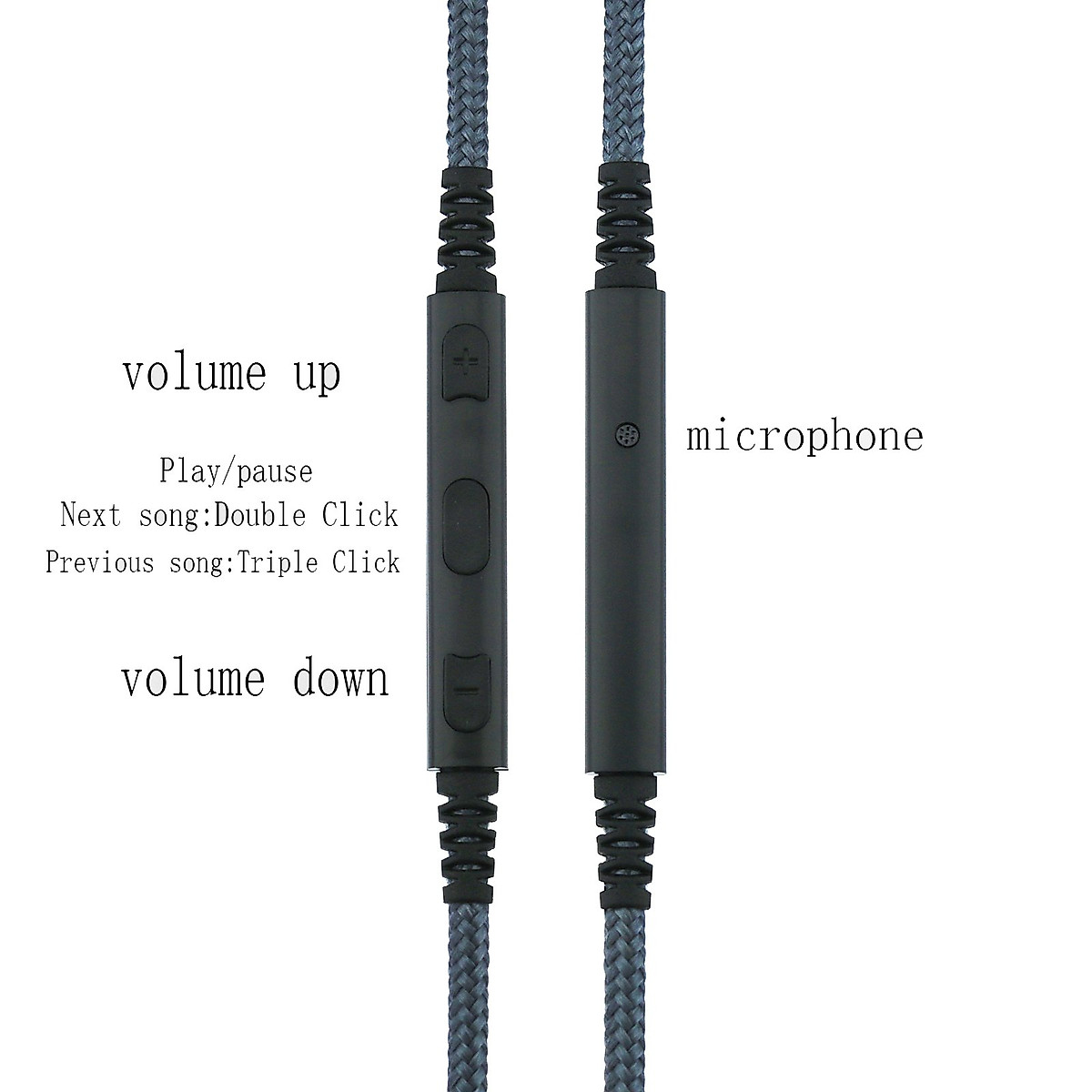Audio cable with in-Line Mic remote volume compatible with Bose QC15 QC25 QuietComfort 15, QuietComfort 2 headphone and compatible with iphone ipod ipad apple devices
