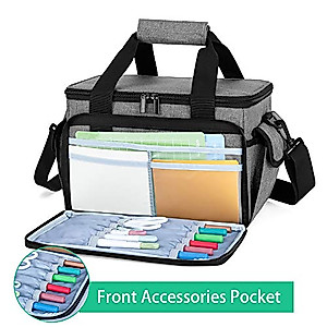 YARWO Carrying Case Compatible with Cricut Joy and Easy Press Mini, Storage Bag for Craft Pens and Other Tool Set, Gray with Arrow