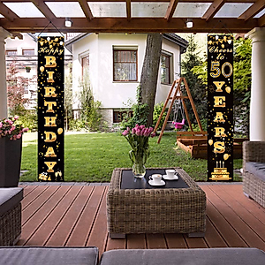 50th Birthday Door Banner,Happy 50th Birthday Banner,50th Birthday Anniversary Party Decorations Supplies Cheers to 50 Years Welcome Porch Sign for Indoor Outdoor