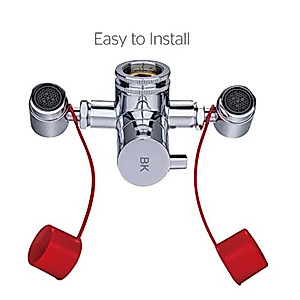 Eyewash Station with Covers, Faucet Mounted Eyewash Station Sink Attachment, Continuous Flow, First AID Emergency Eye Flush Shower for Sink, 100% ANSl Z358 Standard