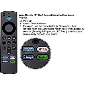 Voice Remote (3rd Gen) Replacement for Alexa Voice Remote, Compatible with Fire TV Stick 4K, Fire TV Stick (2nd & 3rd Gen), Fire TV Cube (1st and Later), Fire TV (3rd Gen), Fire TV Stick Lite