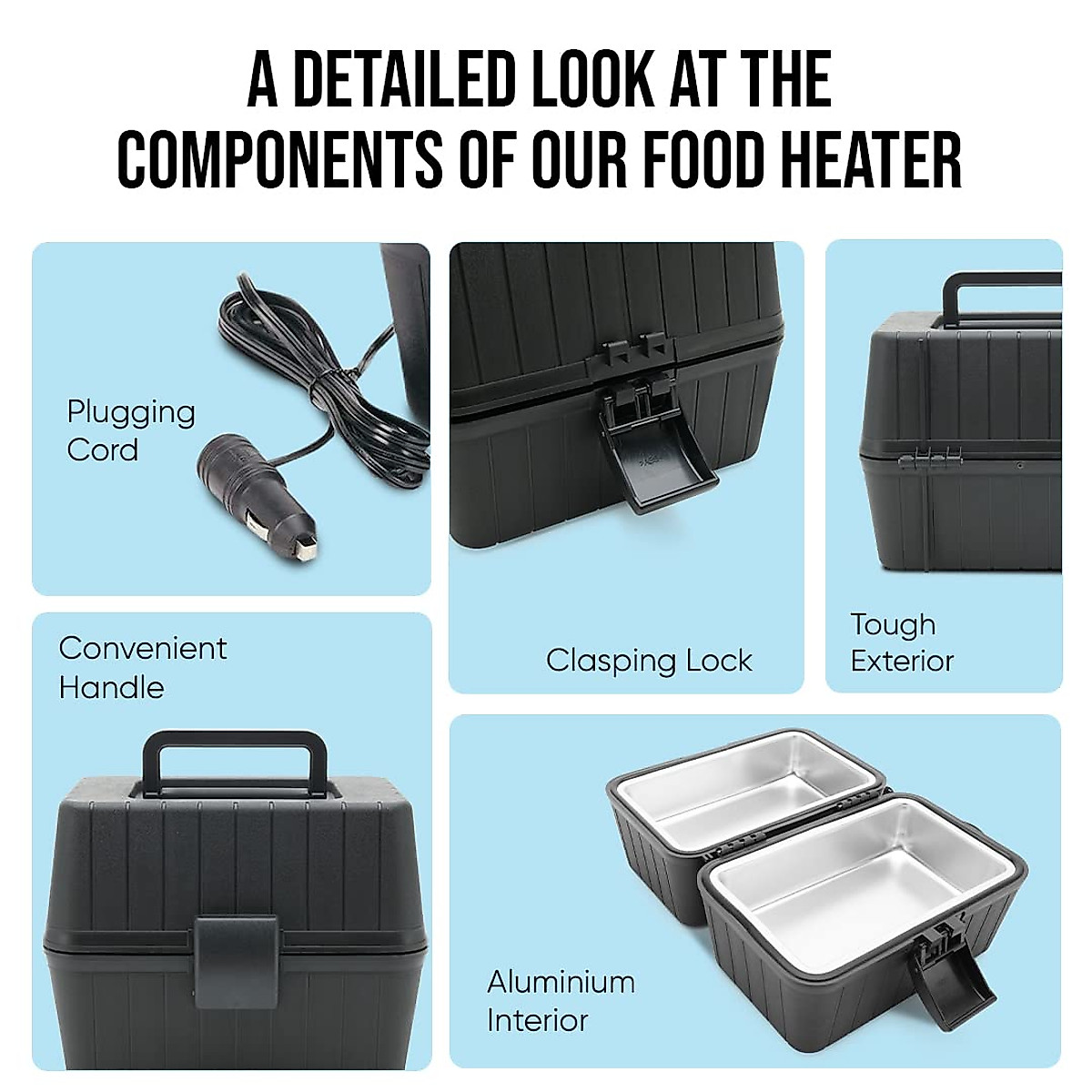 Zone Tech Heating Lunch Box - Premium Quality Electric Insulated Lunch Box Food Warmer Perfect for Picnics, Travelling, and On-site Lunch Break