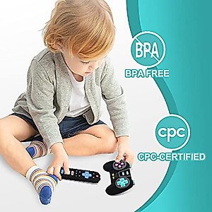 PRONY Silicone Remote Control and Game Controller Teething Toys for Baby 3 Months and Up,Sensory Teether Toys for Toddler Boy and Girl