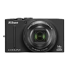 Nikon COOLPIX S8200 16.1 MP CMOS Digital Camera with 14x Optical Zoom NIKKOR ED Glass Lens and Full HD 1080p Video (Black) (Discontinued by Manufacturer) (Renewed)