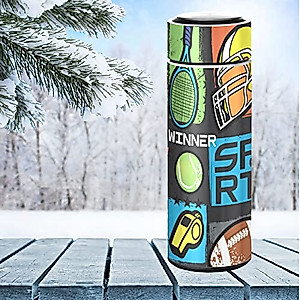 CaTaKu Sport Cool Cartoon Water Bottle Insulated 16 oz Stainless Steel Flask Thermos Bottle for Coffee Water Drink Reusable Wide Mouth Vacuum Travel Mug Cup