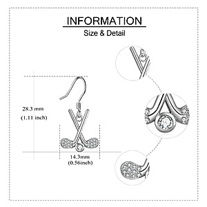YAFEINI Golf Earrings Gifts Sterling Silver Golf Club And Ball Dangle Earrings Golf Jewelry for Women Golf Lovers Gifts