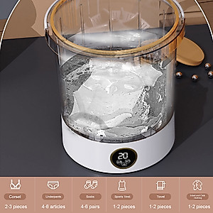 Dpofirs Mini Washing Machine, 6L Capacity Portable Laundry Washer, Blue Lighting Washing, No More Splashing, Home Washer for Camping Apartments Dorms College Rooms (US Plug)