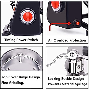 Whole Grain Grinder, Electric Grain Vanilla Grinder, Powder Machine, High Speed Stainless Steel Coffee Grinder, Corn Pepper Powder