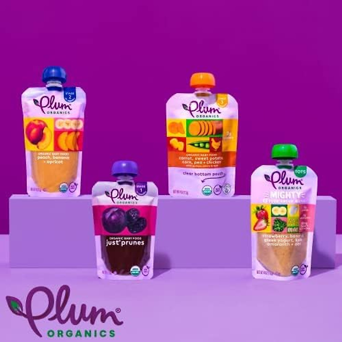 Plum Organics | Stage 1 | Organic Baby Food Meals [4+ Months] | Just Sweet Potato | 3 Ounce Pouch (Pack Of 12) Packaging May Vary