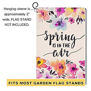 BLKWHT Spring is in The Air Garden Flag Vertical Double Sided 12 x 18 Inch Flower Yard Décor
