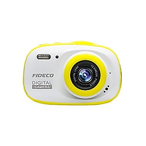 FIDECO Kids Camera, Selfie Digital Cameras Gifts for Boys Girls 3 4 5 6 7 8 9 yrs Old, 12MP 1080P HD Video Camera with 16GB SD Card for Children (Yellow)