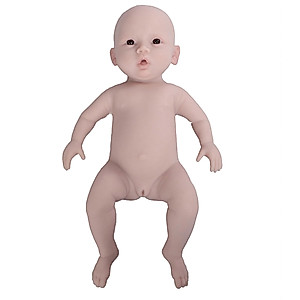 EQAIWUJIE 18.5 Inch Silicone Reborn Doll Full Body Silicone Newborn Baby Real Reborn Baby Doll (Tan, 18.5 Inch Girl)