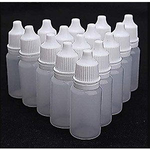 UPSTORE 12PCS 30ml 1oz Empty Plastic Squeezable Eye Liquid Dropper Bottles Drop Jars Squeeze Eye Dropper Container with Screw Caps and Plugs